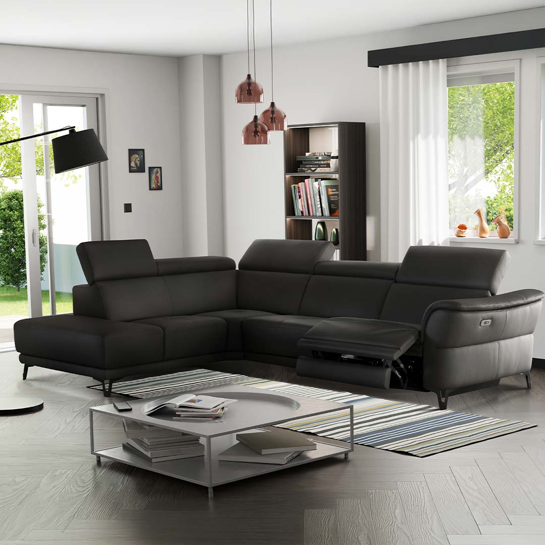 Catania Corner Sofa with Power Recliner | Oliver Matthews